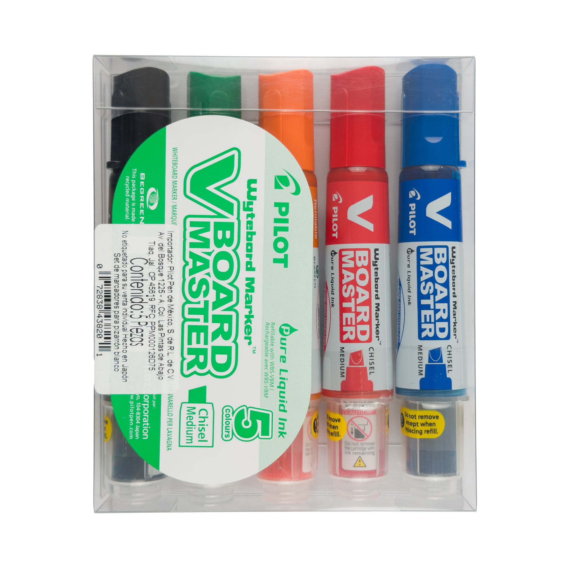 Marcador BeGreen para Pizarrón Blanco, Pilot recargable, 5 colores ...