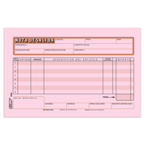Nota de Entrada, Nota de Salida – Printaform